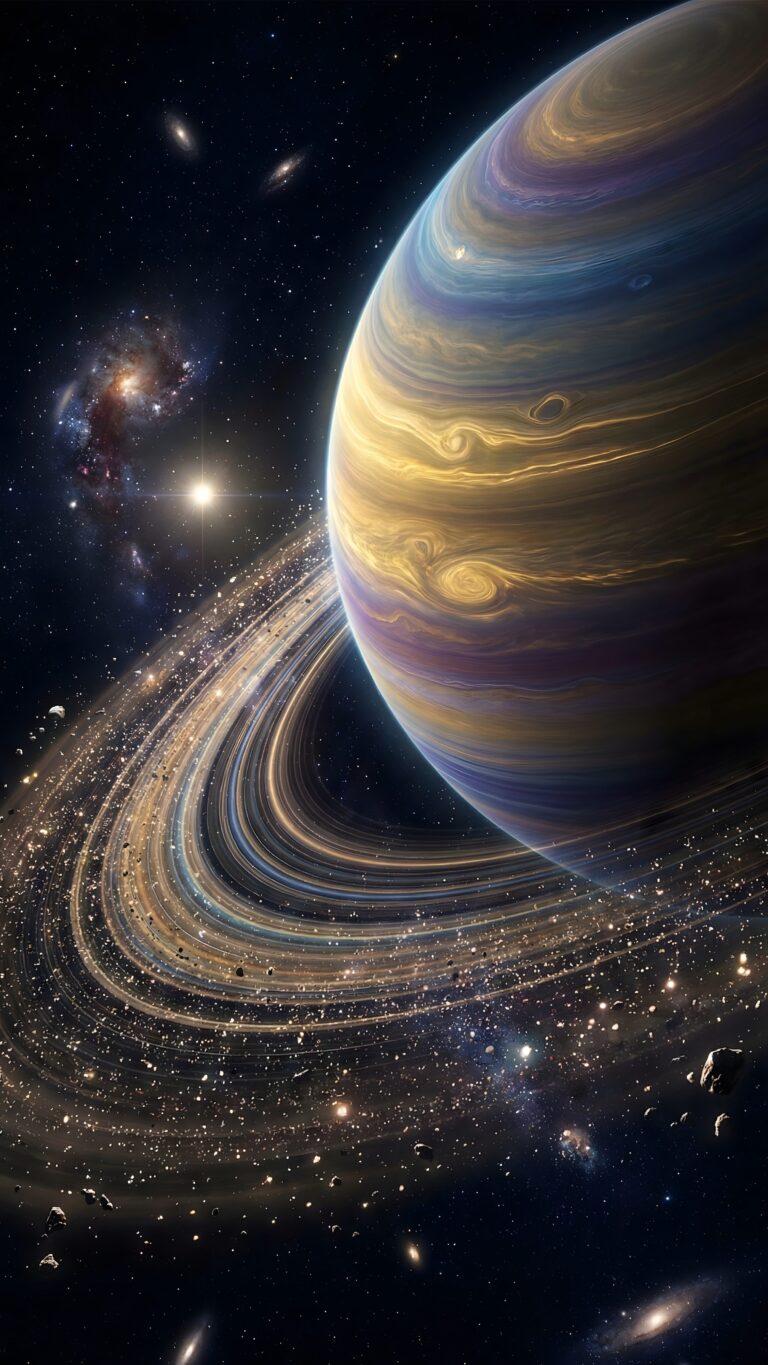 Cosmic Giant Planet: Dark Space Digital Art 4K Mobile Wallpaper - 4k ...