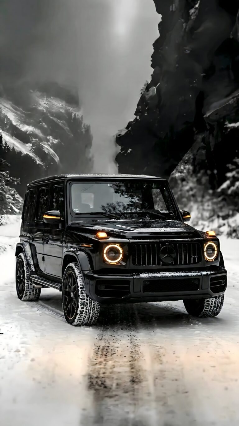 Matte Black G-Wagon Winter: Dark 4K Phone Wallpaper - 4k Mobile Wallpapers